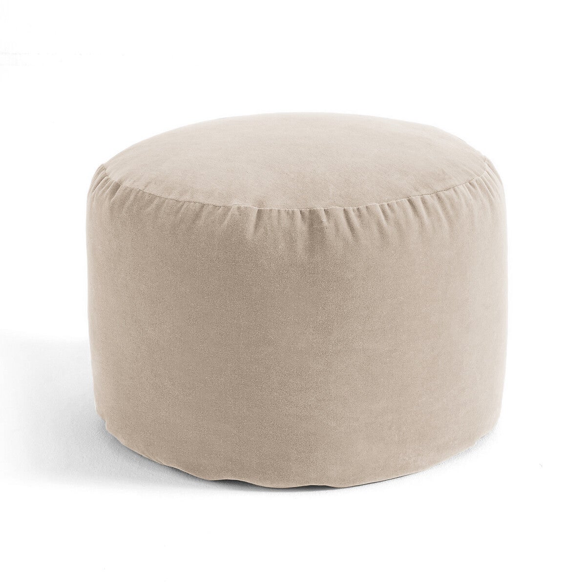Pouf velours Velvet - Beige - taille unique | Leroy Merlin