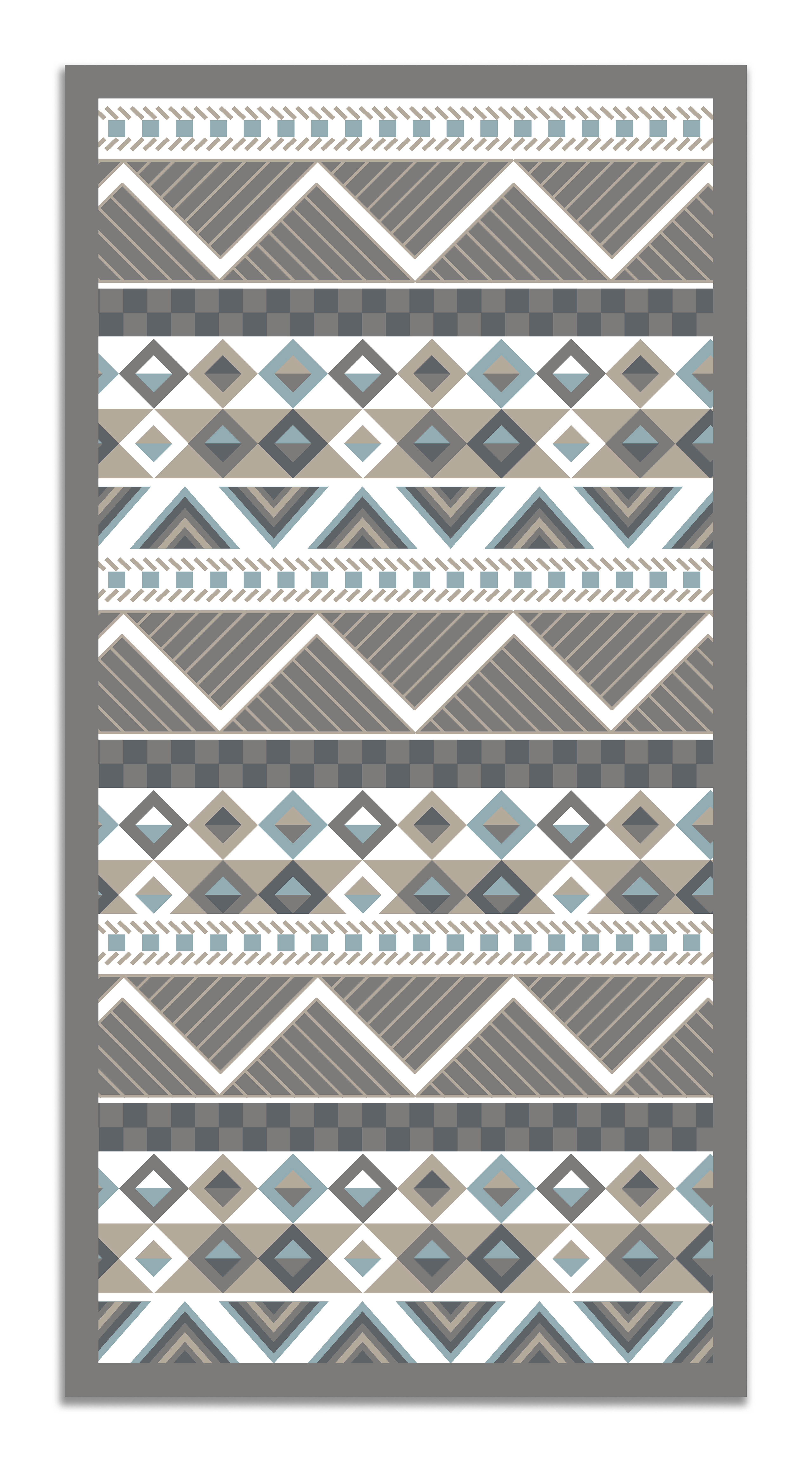 Panorama Alfombra Vinílica - Azteca Color Azul 100x140 cm - Alfombra de ...