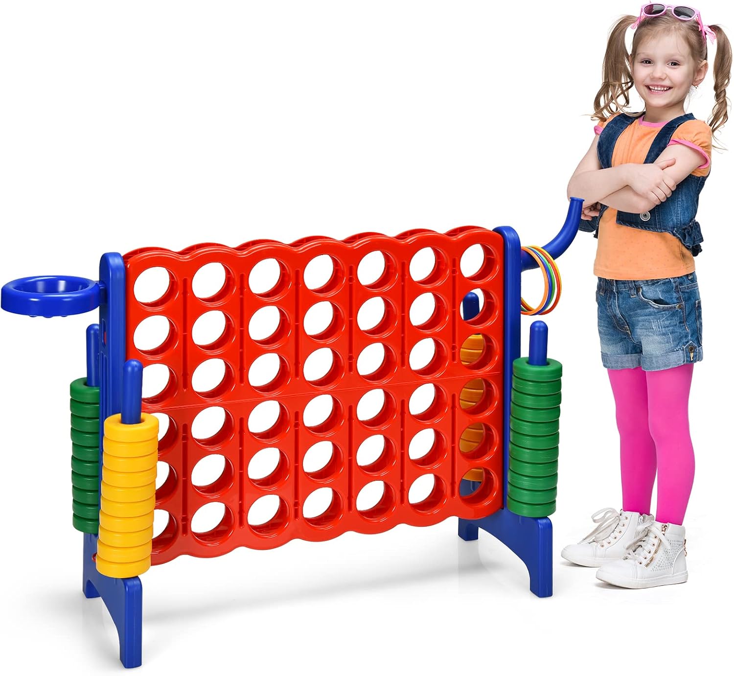 Puissance 4 Géant,Jeu de Société Puissance 4 avec 42 Anneaux et ...