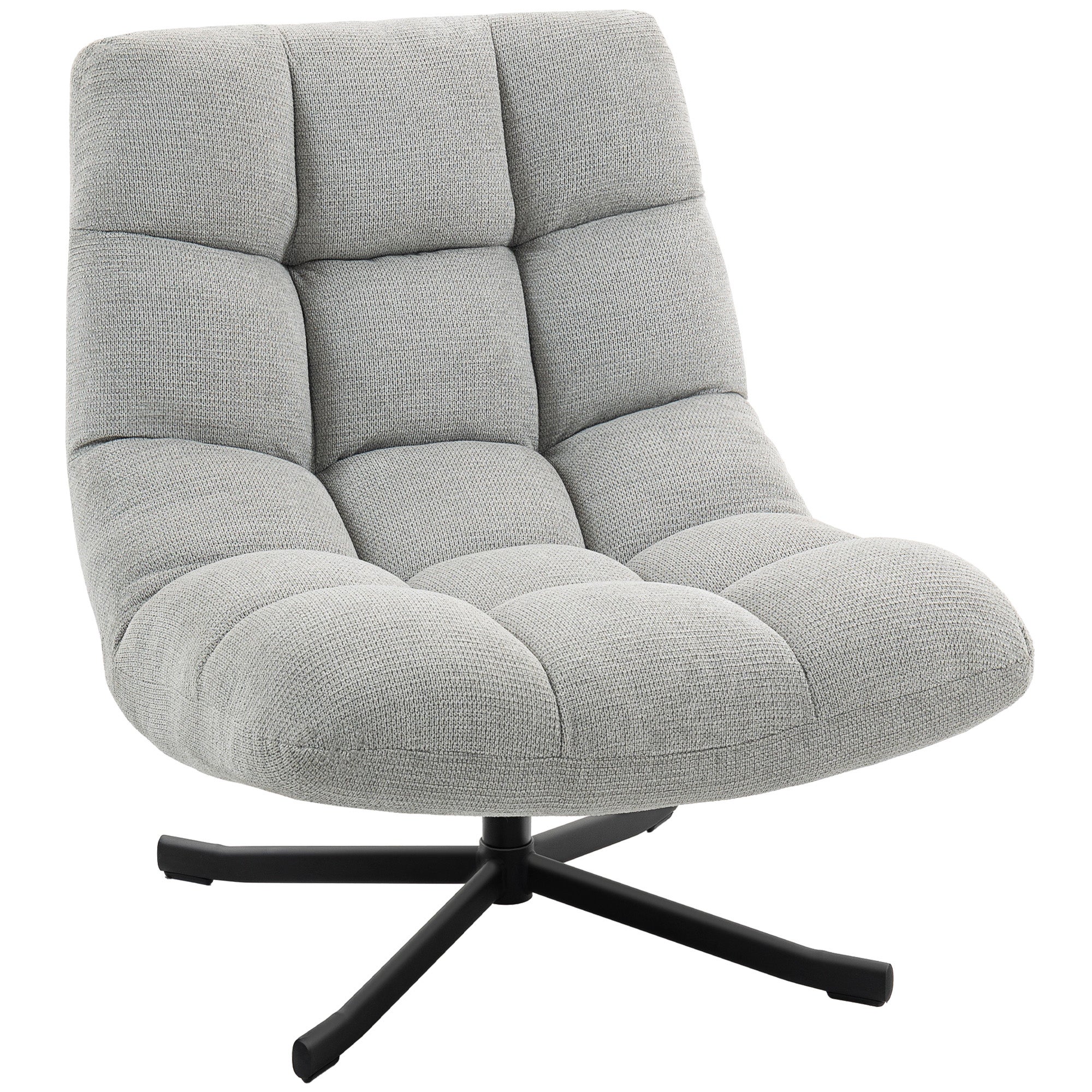 Swivel armchair, lounge chair with wide seat, water-repellent chenille ...