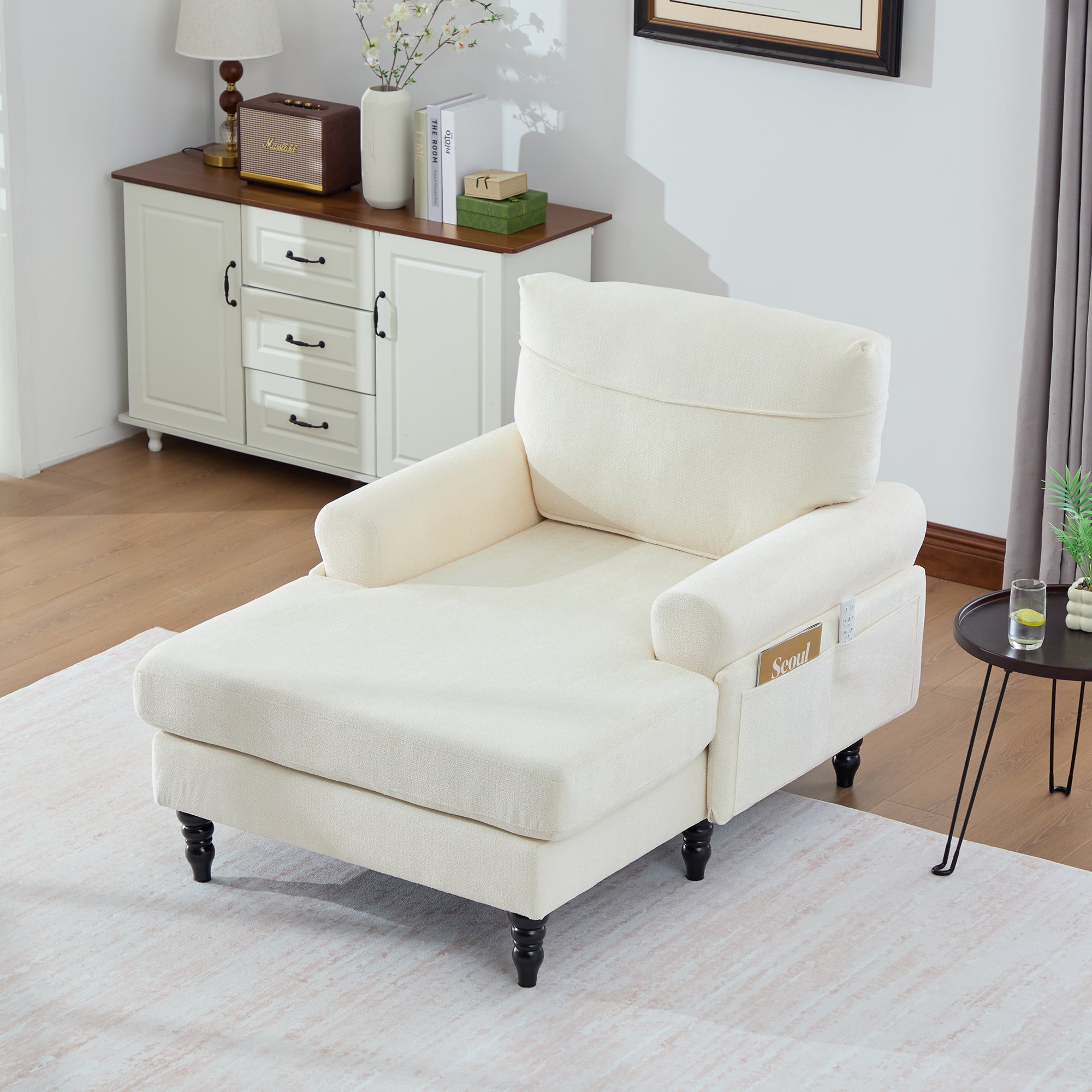 Fauteuil , Fauteuil Moderne Beige avec Accoudoirs, Rembourré en ...