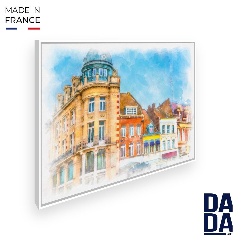 Tableau Architecture de Tourcoing / 45x60cm / Cadre Blanc / Fabriqué en ...