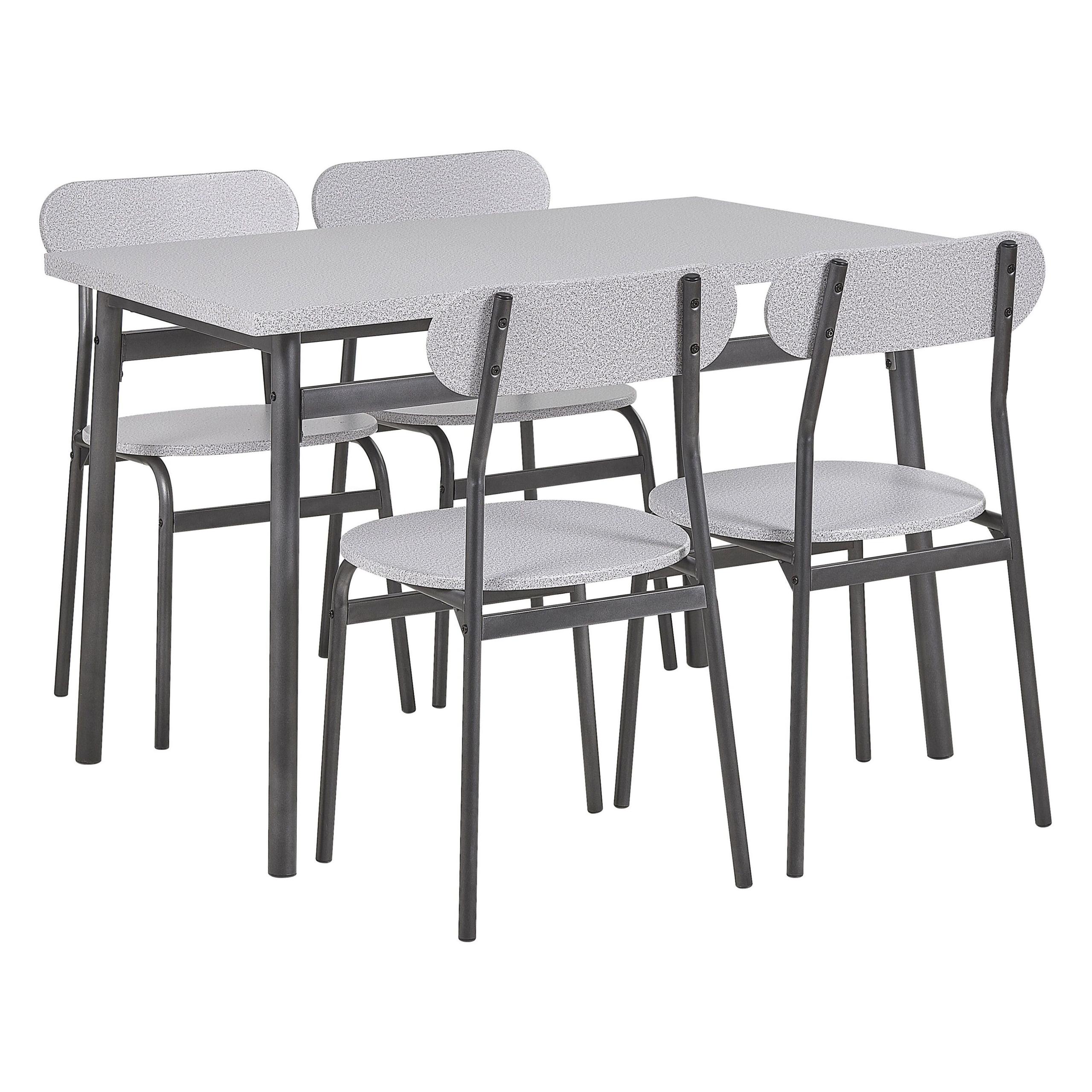 Beliani Conjunto de comedor VELDEN Gris claro 4 plazas | Leroy Merlin