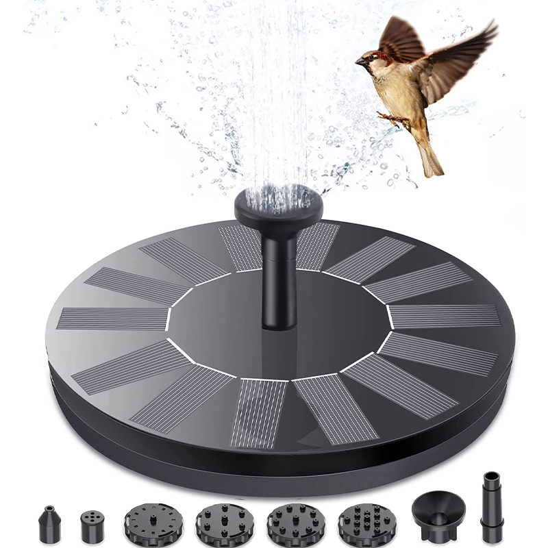 Fontaine solaire, fontaine de bain d'oiseaux solaire, pompe de fontaine flottante solaire, pompe ...