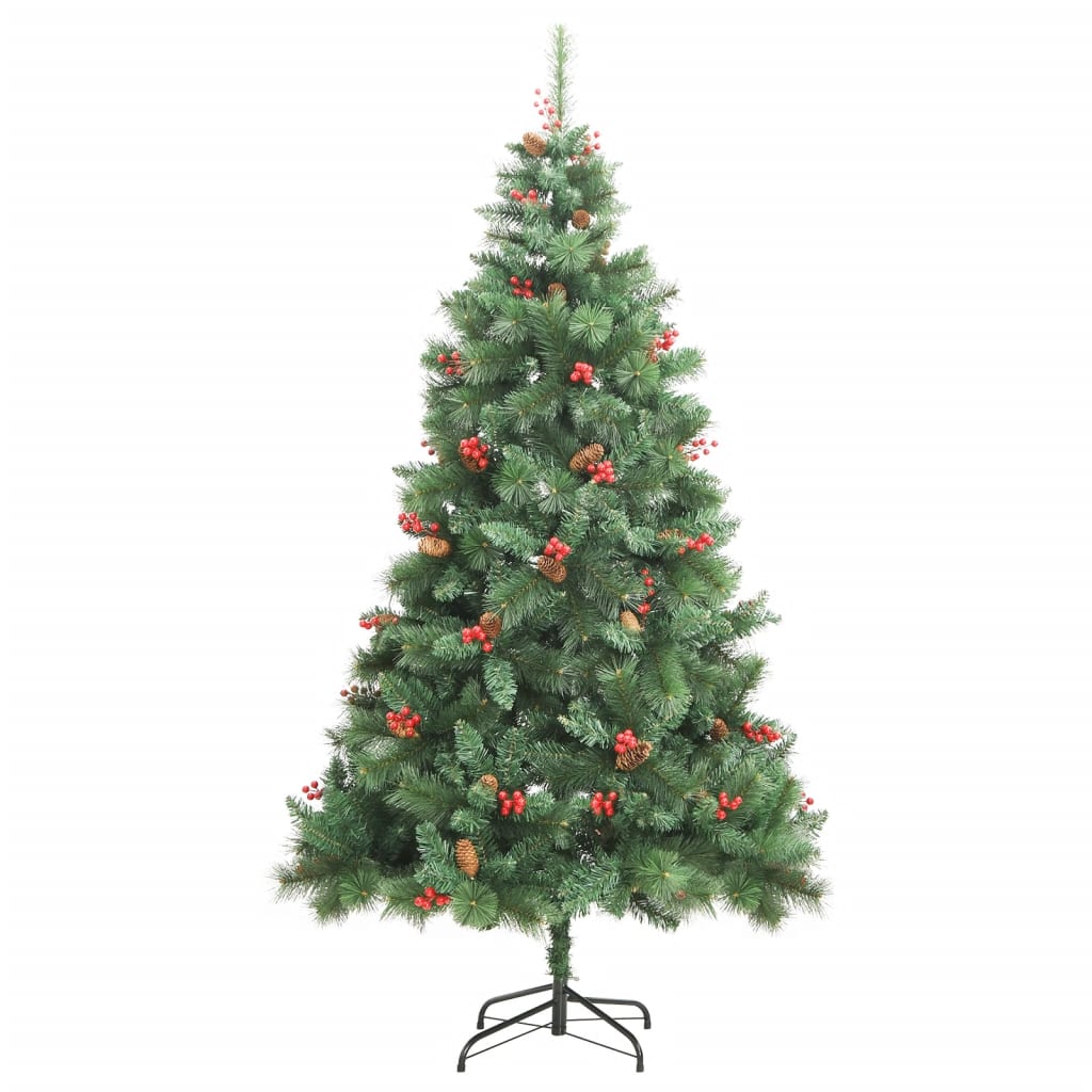 Árbol de Navidad artificial con pi?as y bayas 210 cm | Leroy Merlin