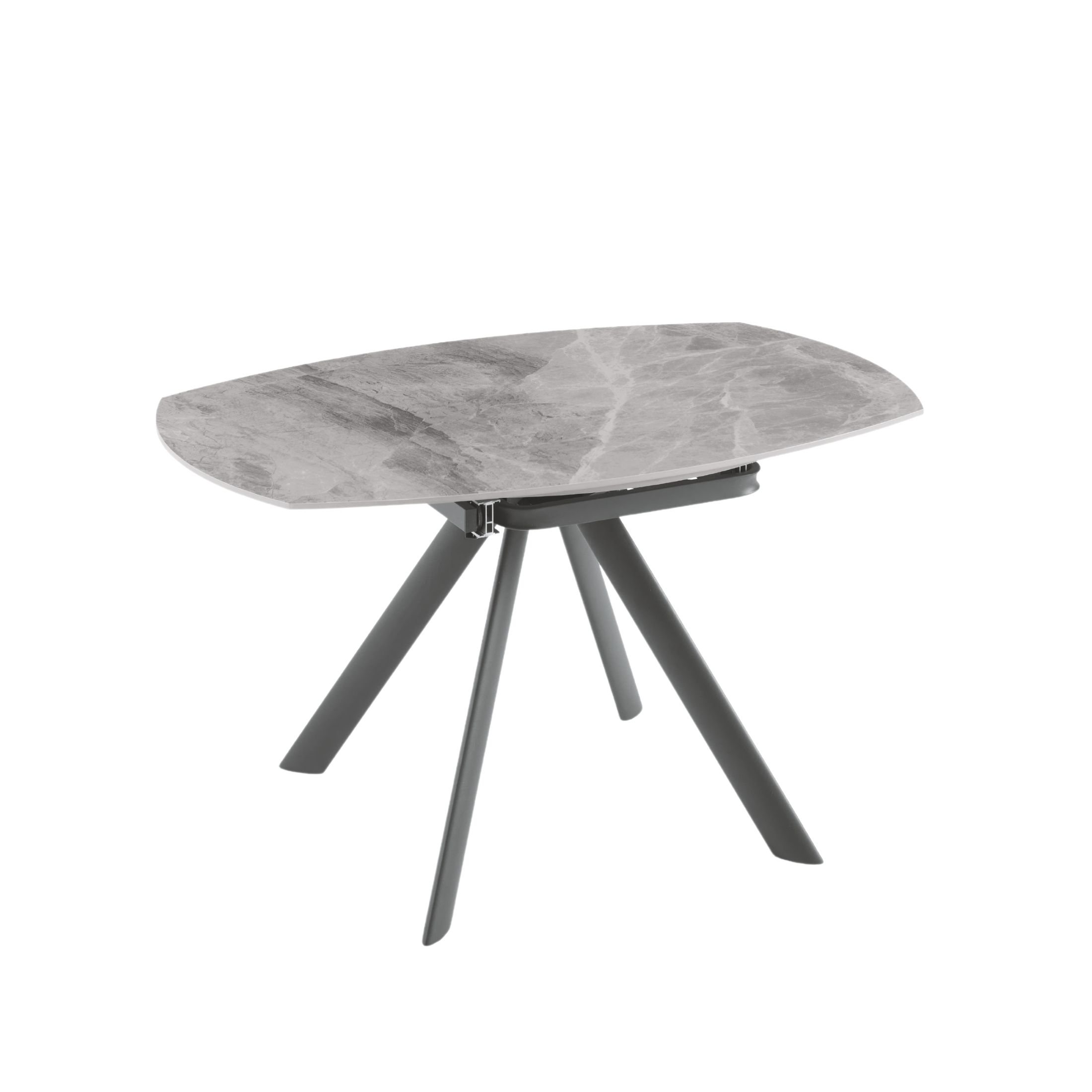 Table extensible effet marbre gris avec plateau pivotant 135x87 cm 78h ...
