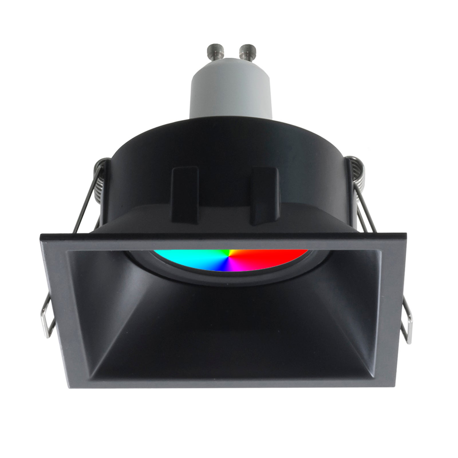 8cm square black white LED 6W RGBW GU10 coloured spotlight bar pub ...