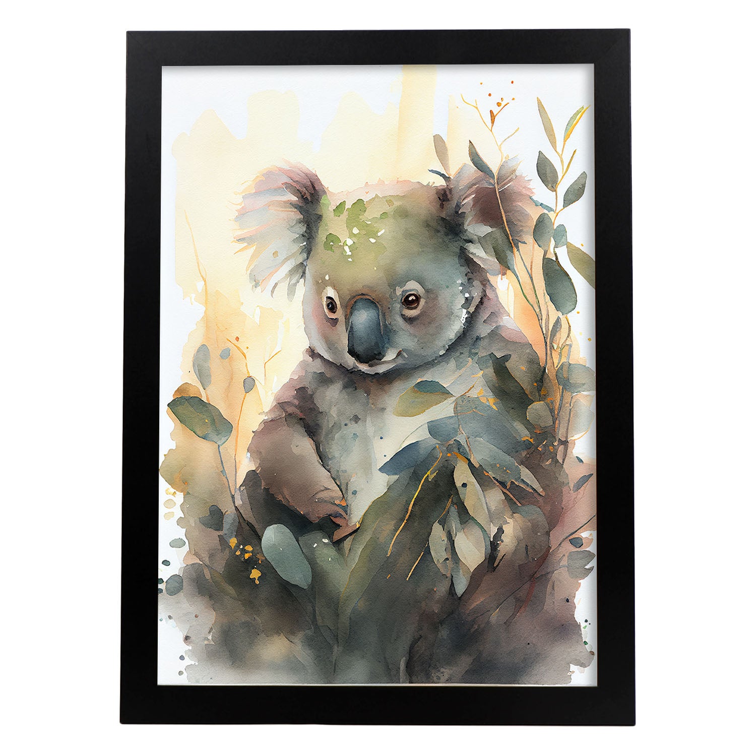 Koala Dans La Forêt Affiche En Impression De Style Aquarelle ...