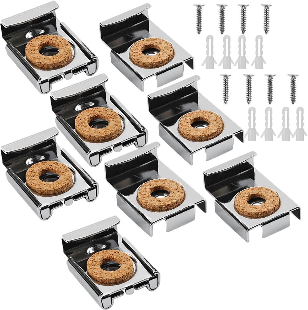 8 Pièces Fixation Miroir Mural, Support Miroir Mural, Miroir à Ressort ...