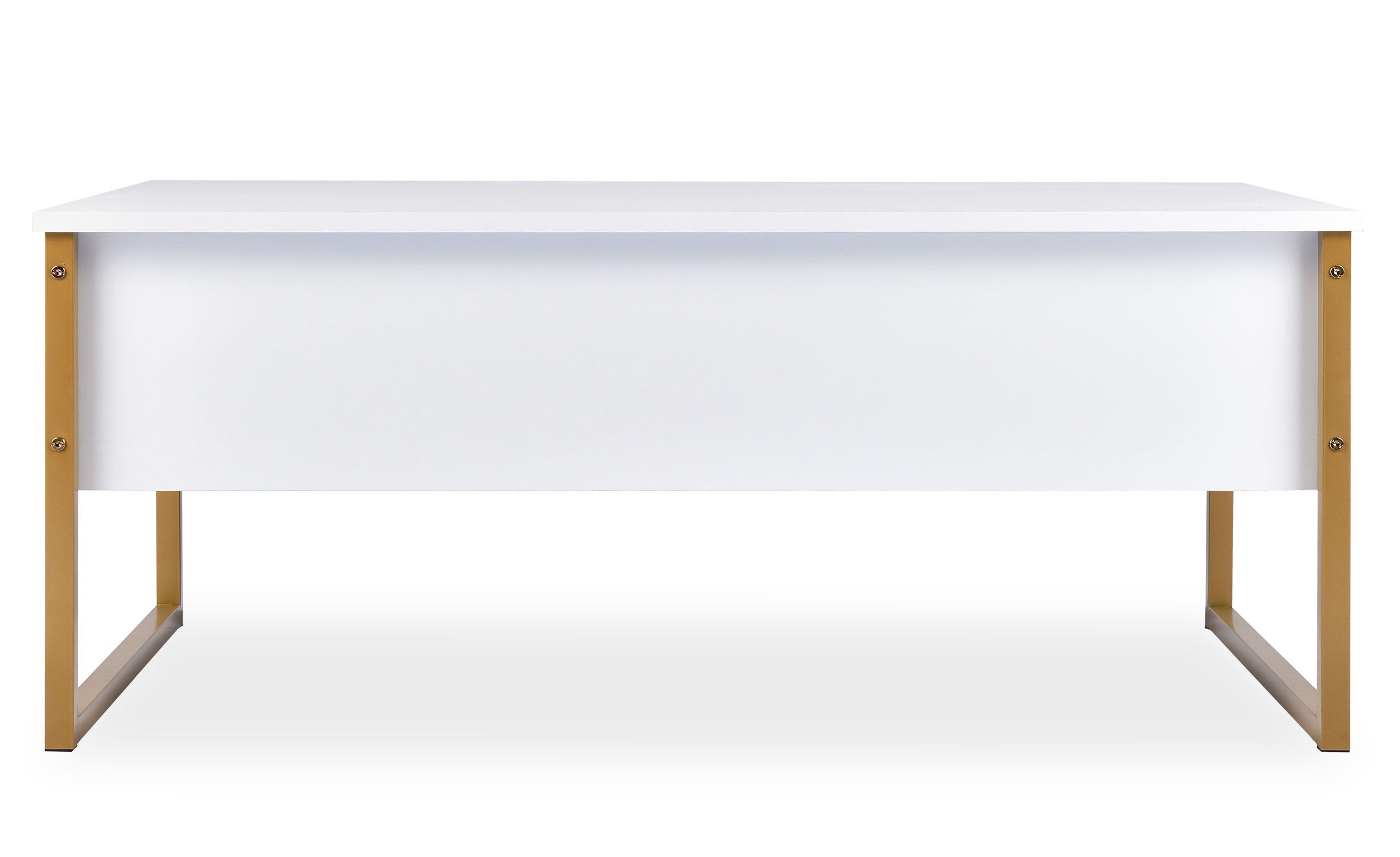 Table basse moderne Valmain 60x90cm Blanc et Métal Or | Leroy Merlin