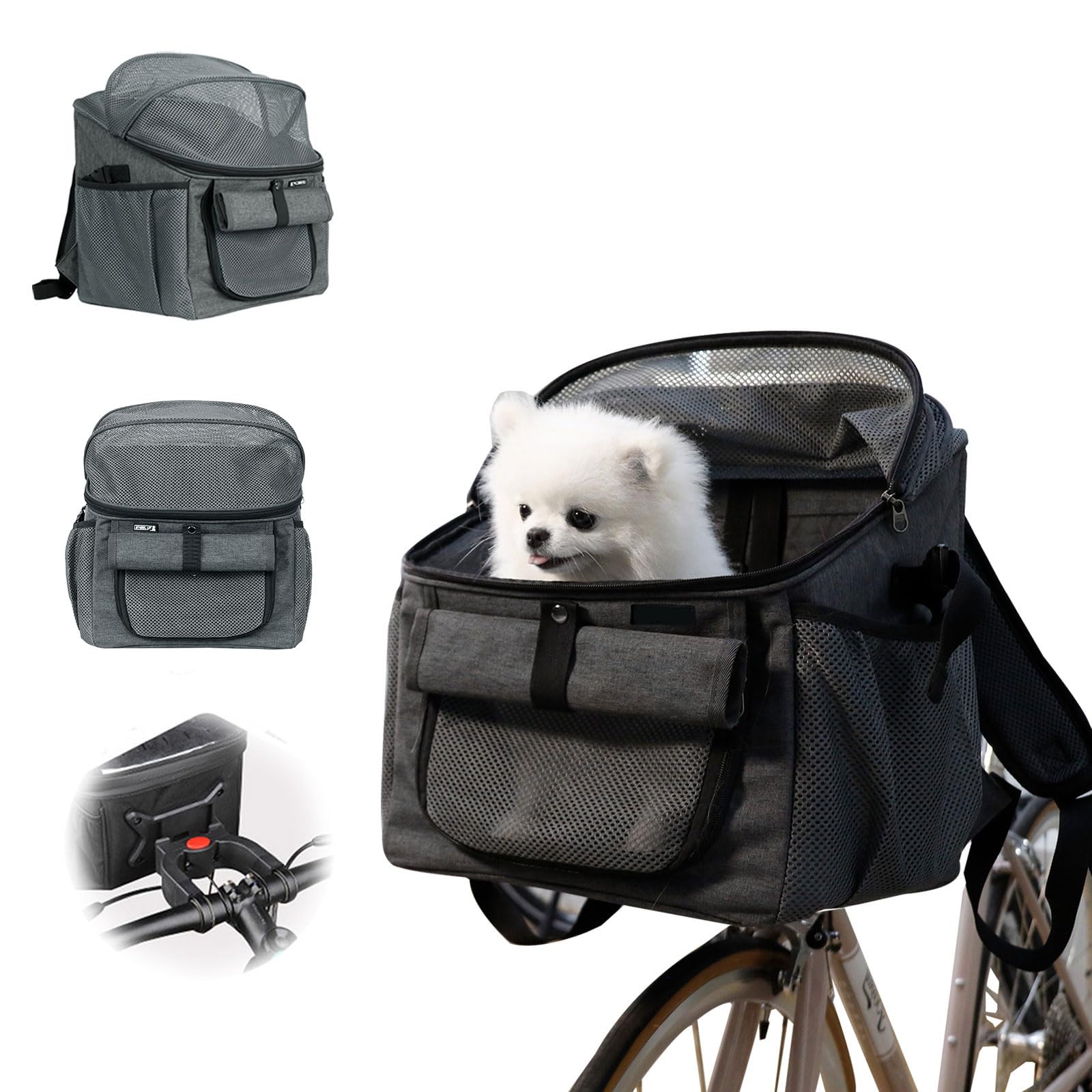 Cesta de bicicleta para perro 12.5 x 11.4 x 15.3 pulgadas, montaje ...