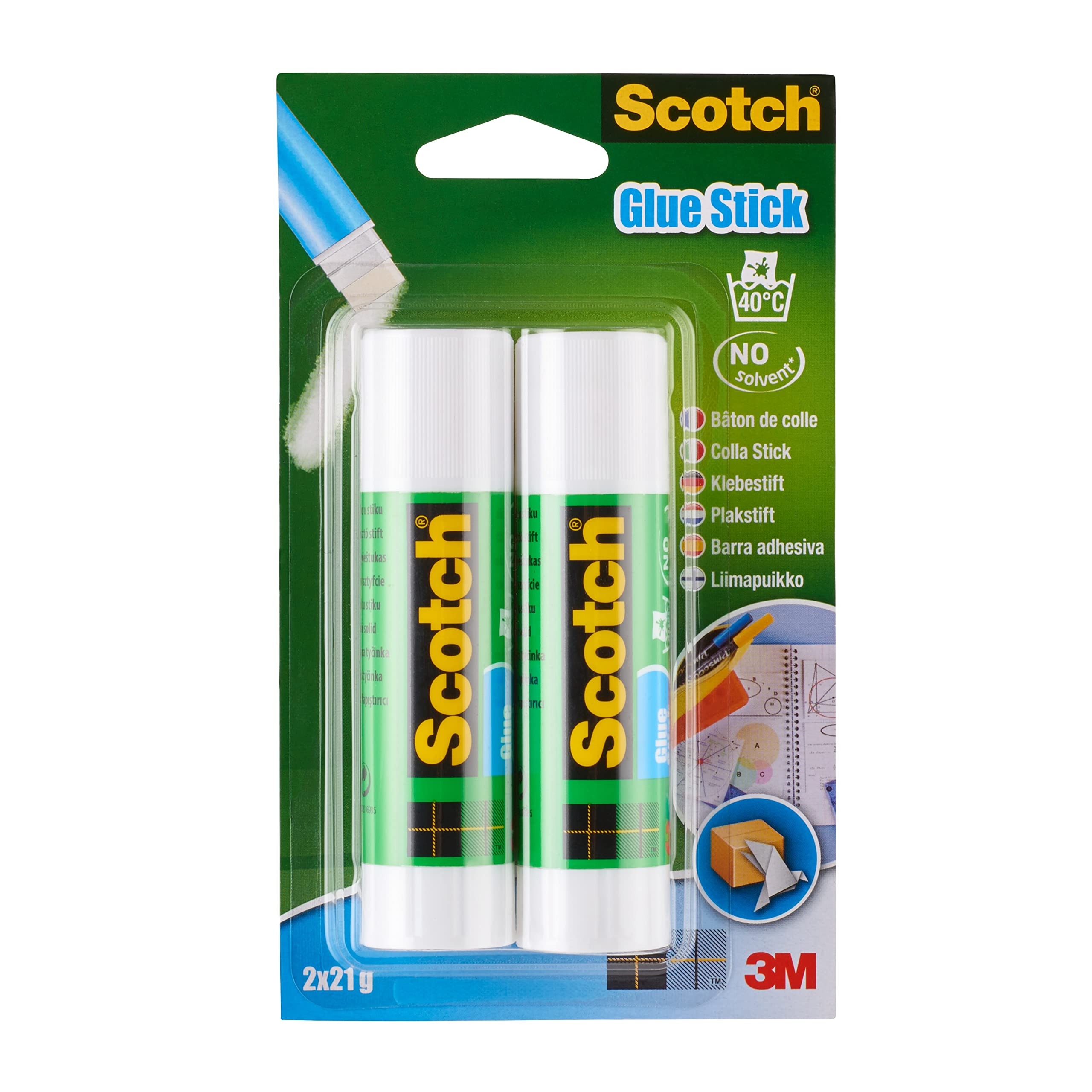 Scotch Colla Stick Permanente, senza Solventi, Tradizionale, 2pz x 21 g ...