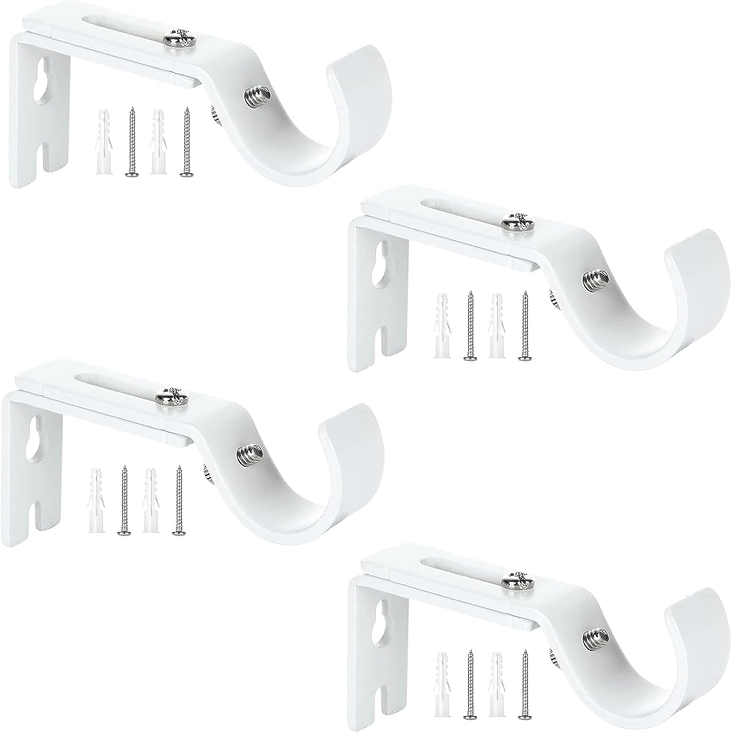 Support de Tringle à Rideaux,4 Pièces Support Mural Réglable,Support ...