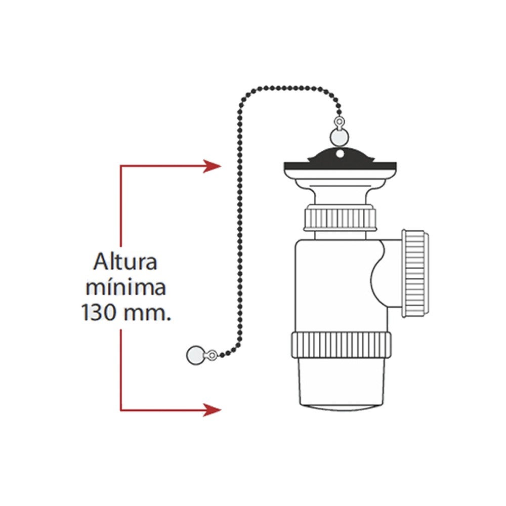 Mini siphon bouteille extensible v70 chaînette et bouchon | Leroy Merlin