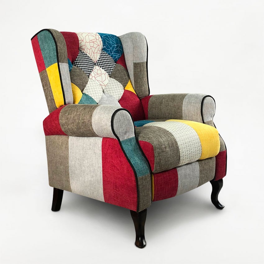 Fauteuil relax inclinable bergère patchwork au design moderne Throne | Leroy Merlin