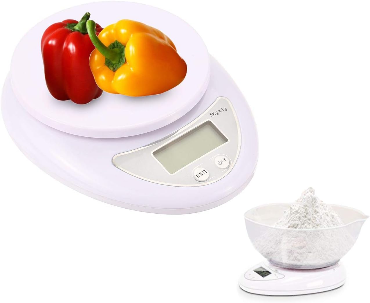 Báscula digital de cocina Dream God de 11 lb/5 kg (1 g), ultradelgada y ...