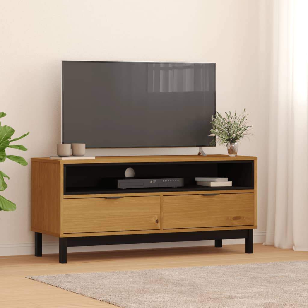 Maison Exclusive - Meuble TV FLAM 110x40x50 cm bois massif de pin ...