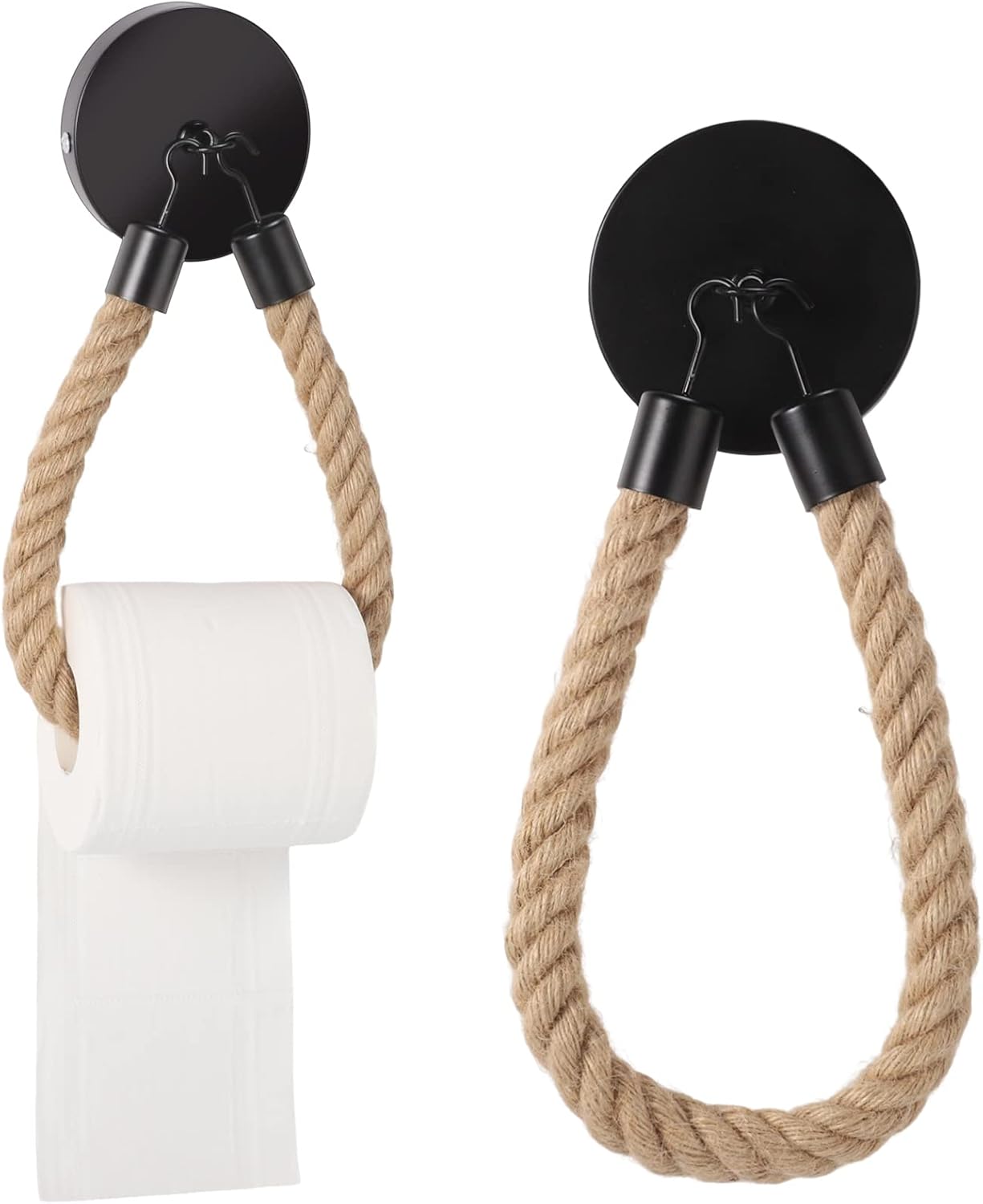 Soporte para rollo de papel higiénico de pared con cuerda, soporte para ...