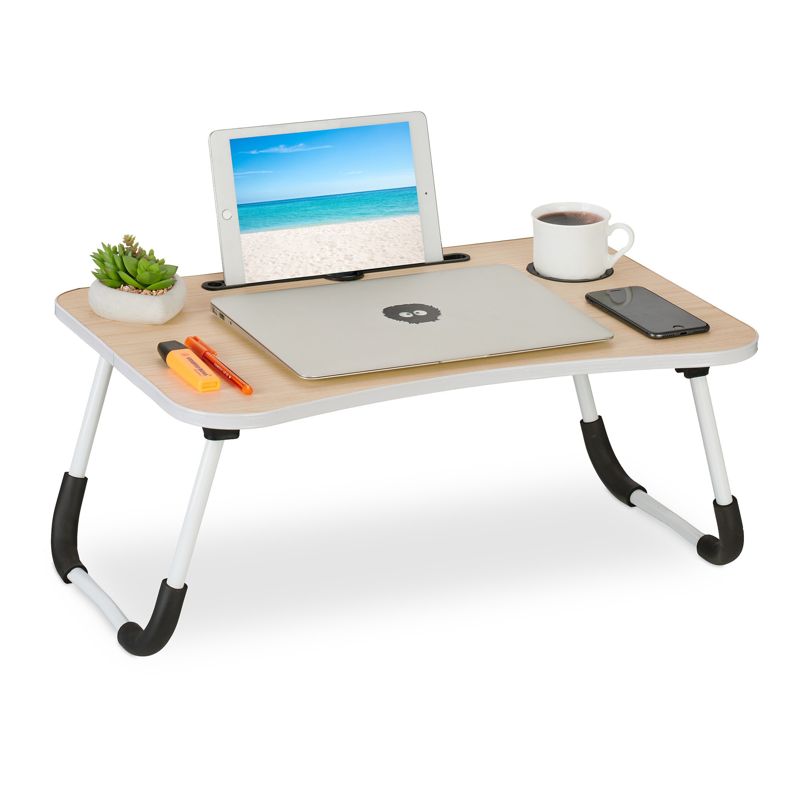 Relaxdays Mesa para Portátil Sofá, Plegable, Soporte Tablet ...