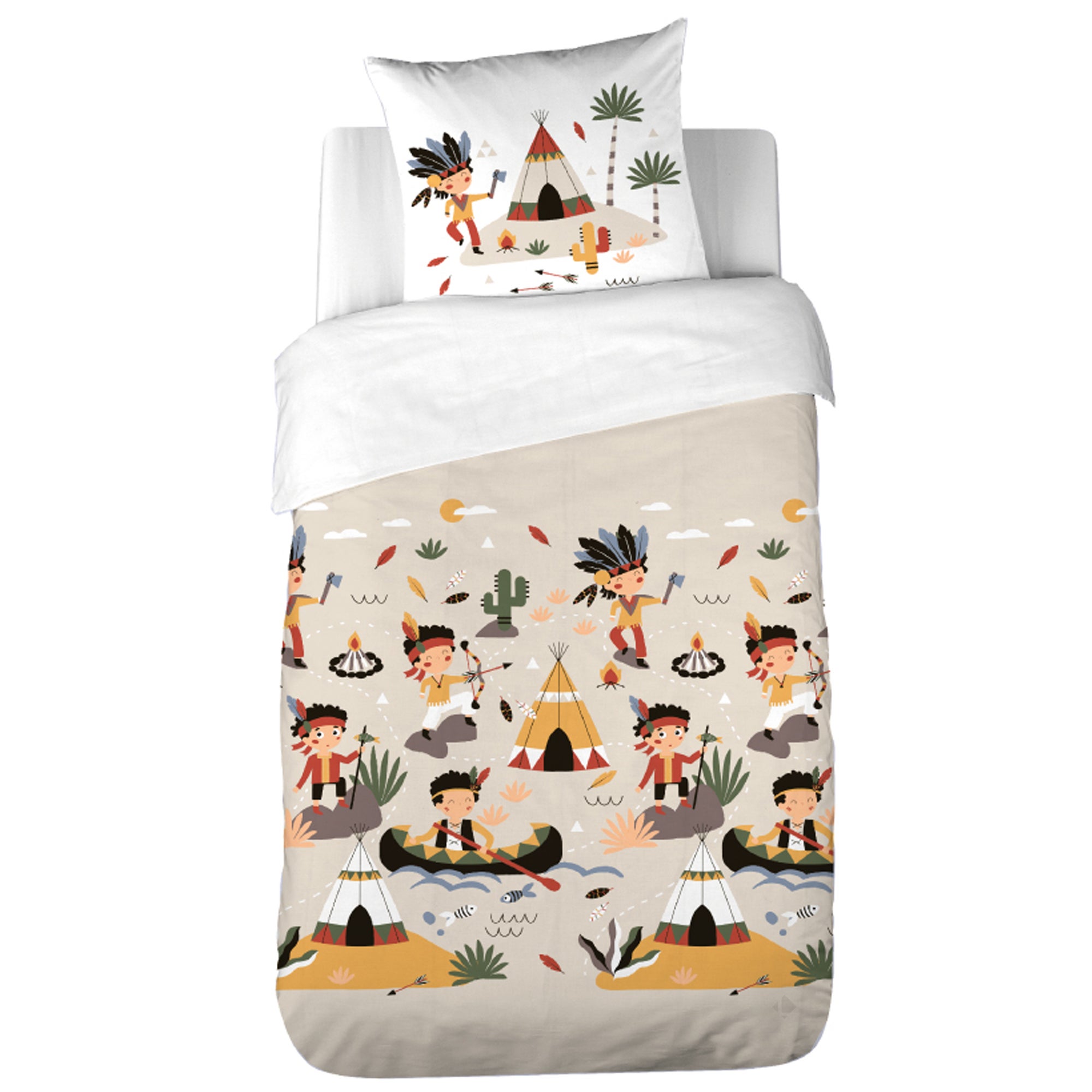 Parure de lit enfant bi histoire 140x200 cm PTIT AIGLE & PTIT PIRATE ...