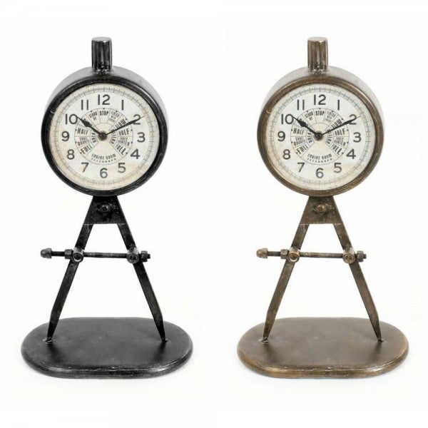 Horloge de table DKD Home Decor Noir Doré Fer PVC Loft (17 x 8 x 31 cm ...