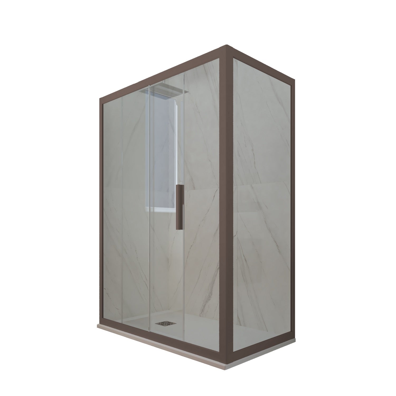 Cabine parois de douche angulaire coulissante 80x110 cm H 200 en PVC ...