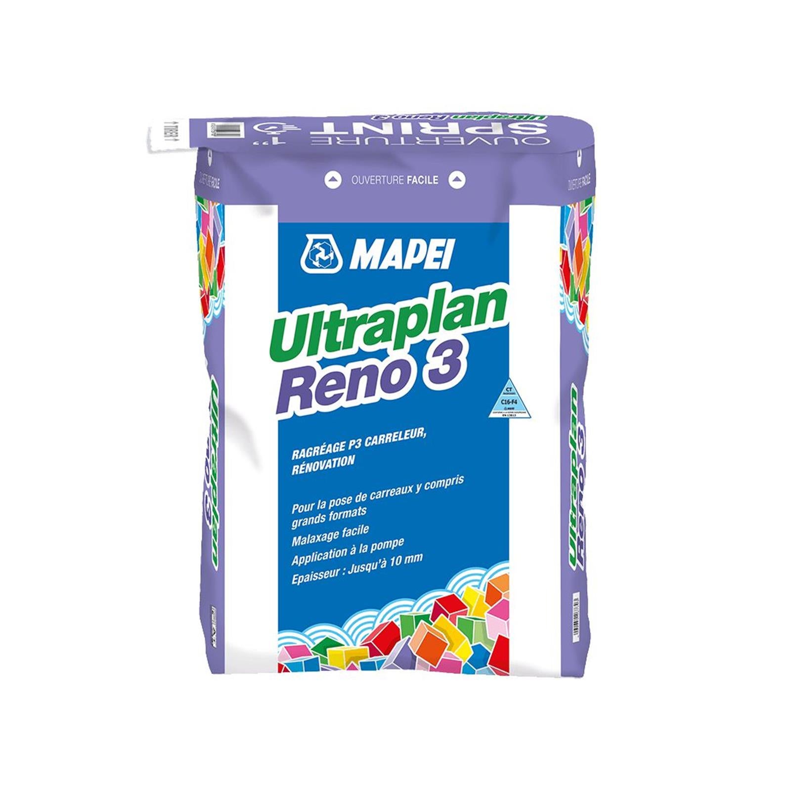 Ragréage ULTRAPLAN RENO 3 - Sac 25 kg- réf : 1490225 - MAPEI | Leroy Merlin