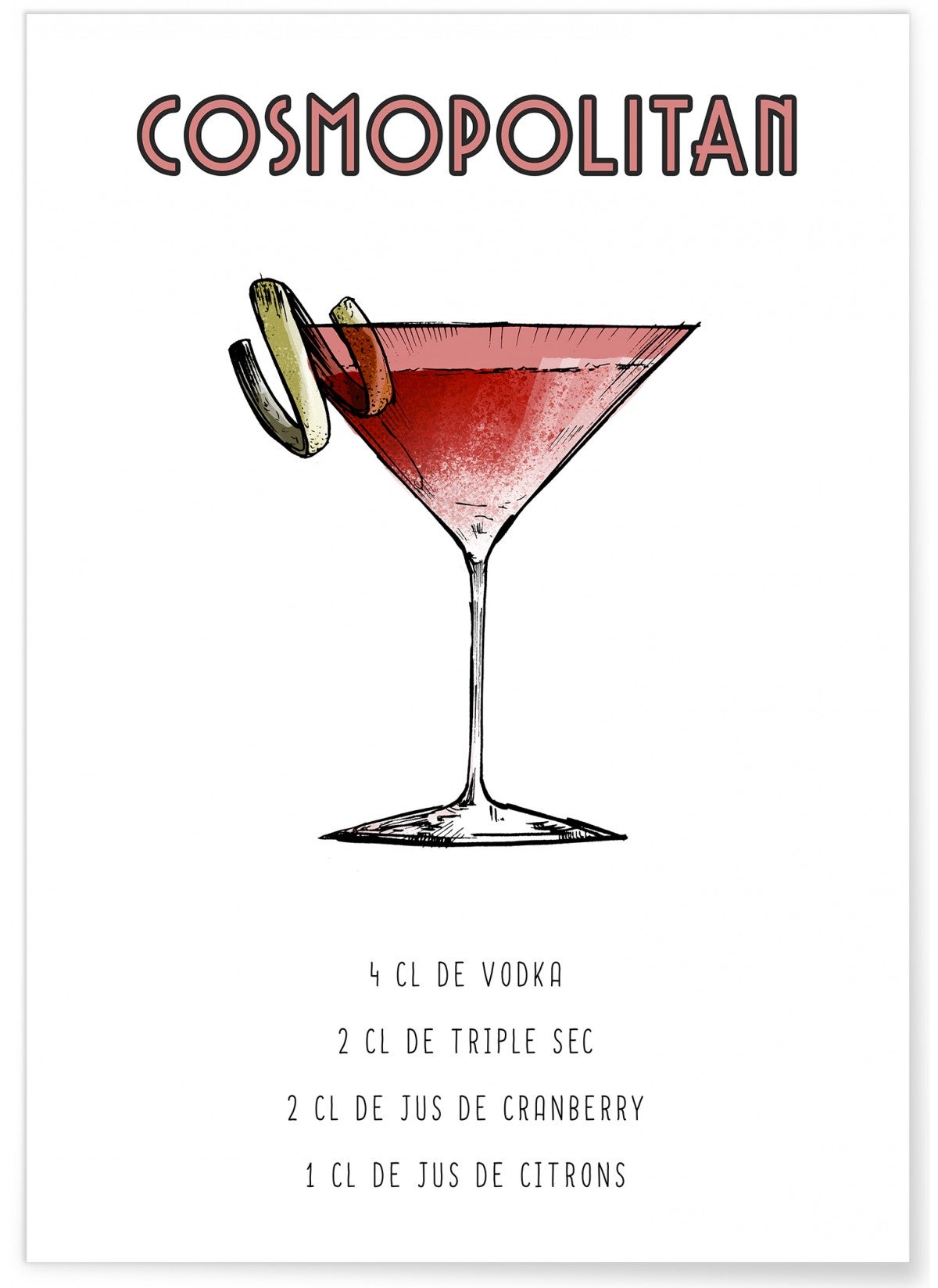 Affiche Cocktail Cosmopolitan - Format A3 - | Leroy Merlin