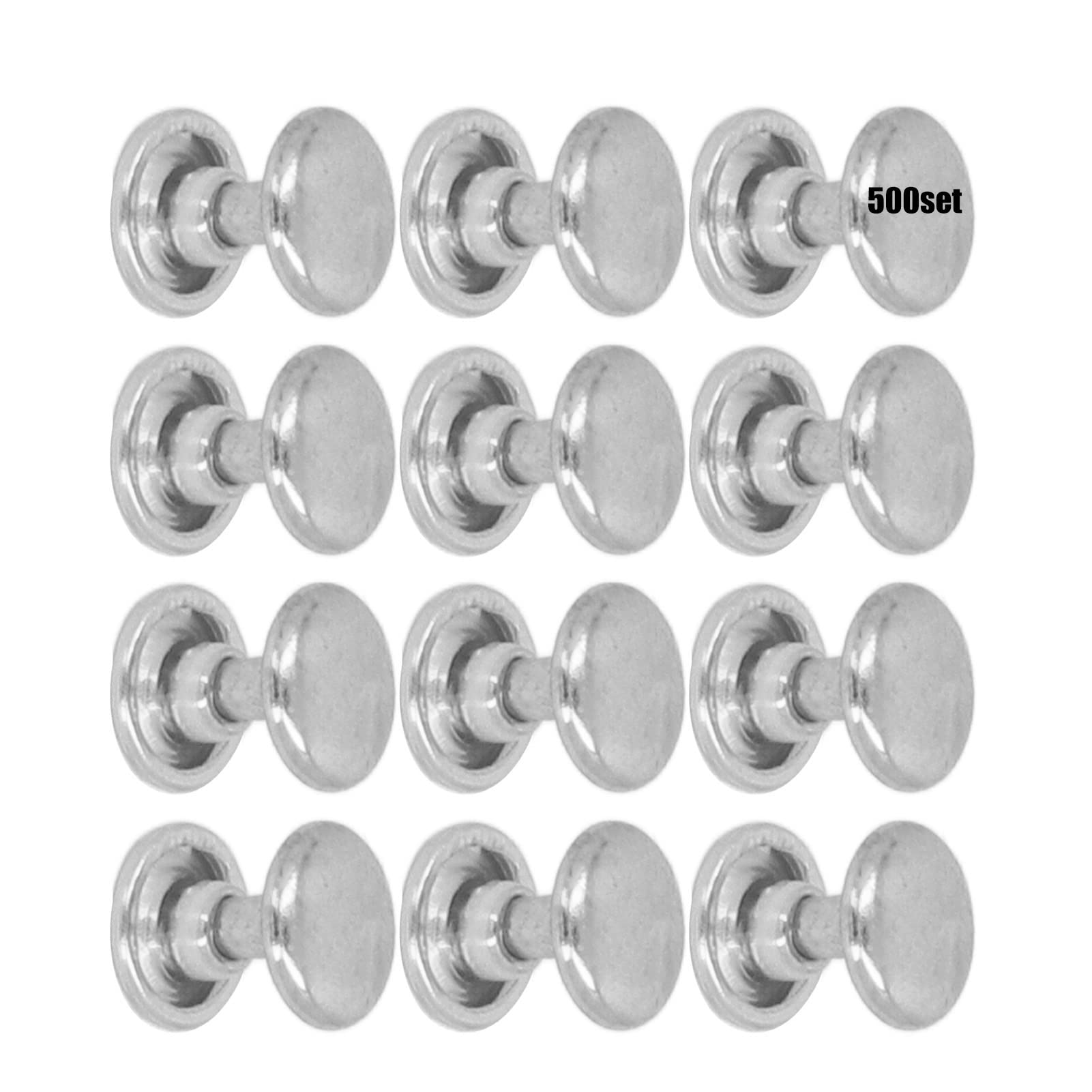 Lot de 500 rivets métalliques 8 mm, fer, double plat, galvanoplastie ...