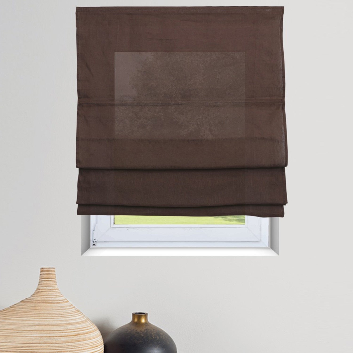 MADECOSTORE Store bateau tamisant voile de lin - Chocolat - L45 x ...