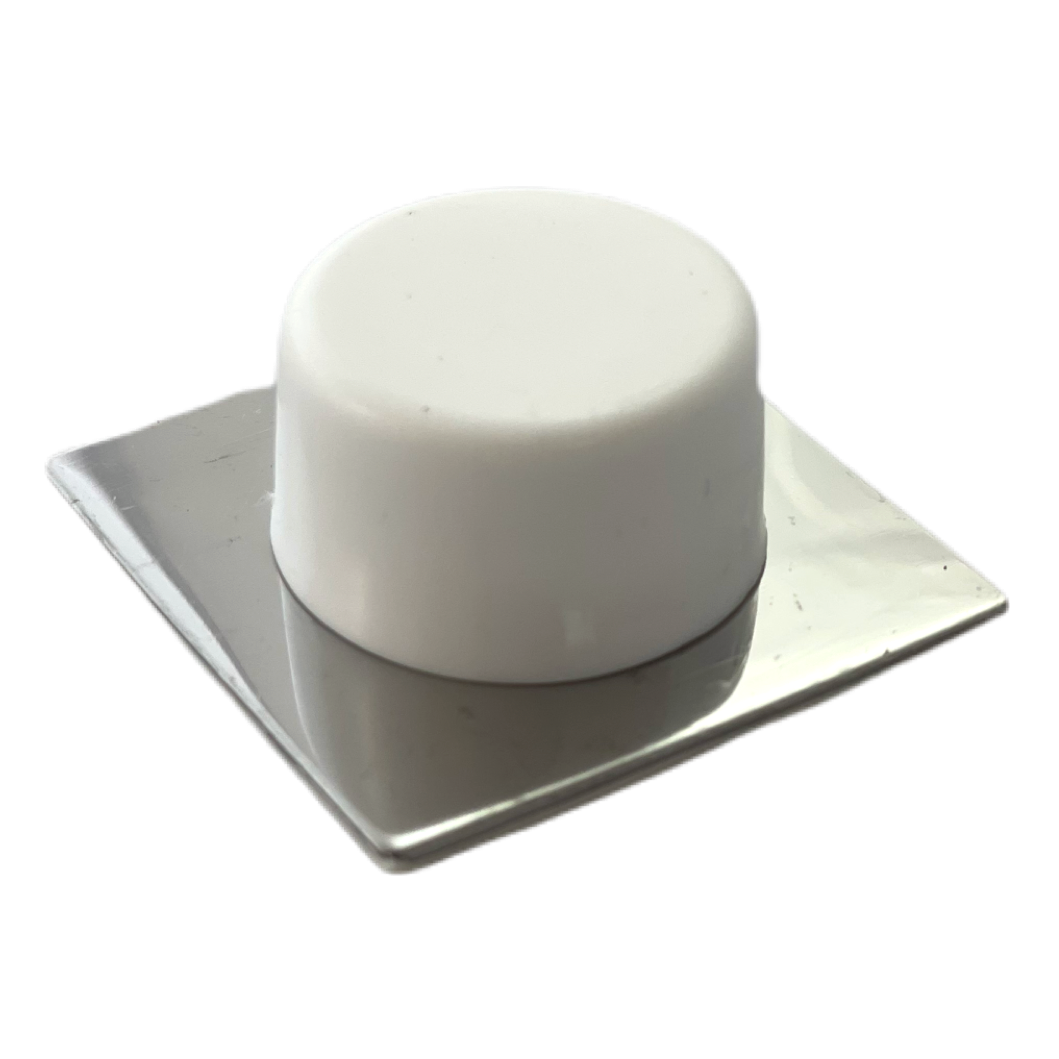 Butoir sol et mur adhésif plastique blanc sur plaque couleur chromé ...