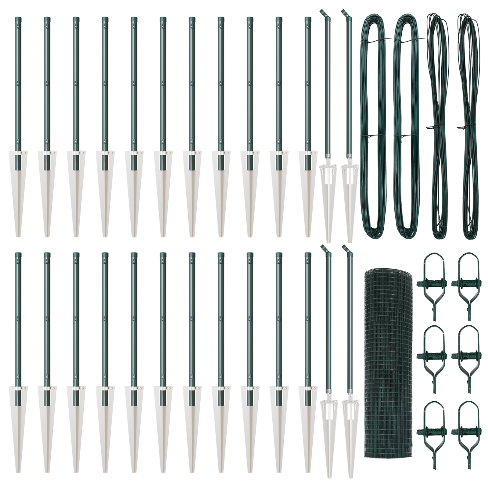 Clôture de jardin | Clôture en fil soudé avec 13 poteaux à piquets ...