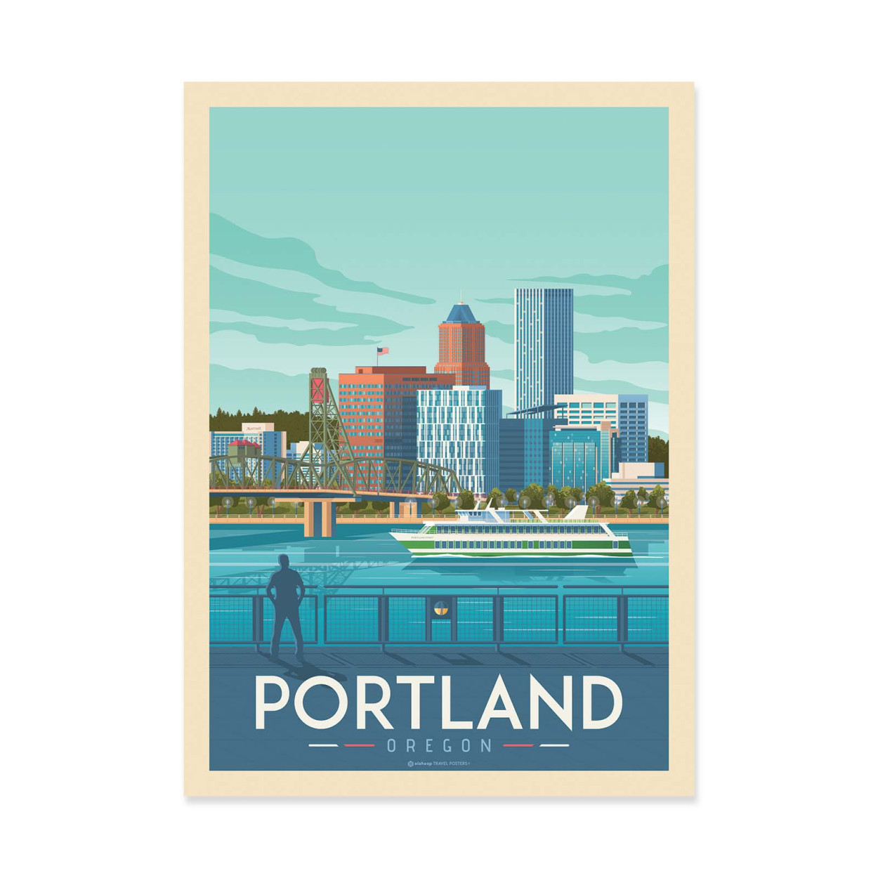Affiche 30x40 cm - Portland - Olahoop Travel Posters | Leroy Merlin