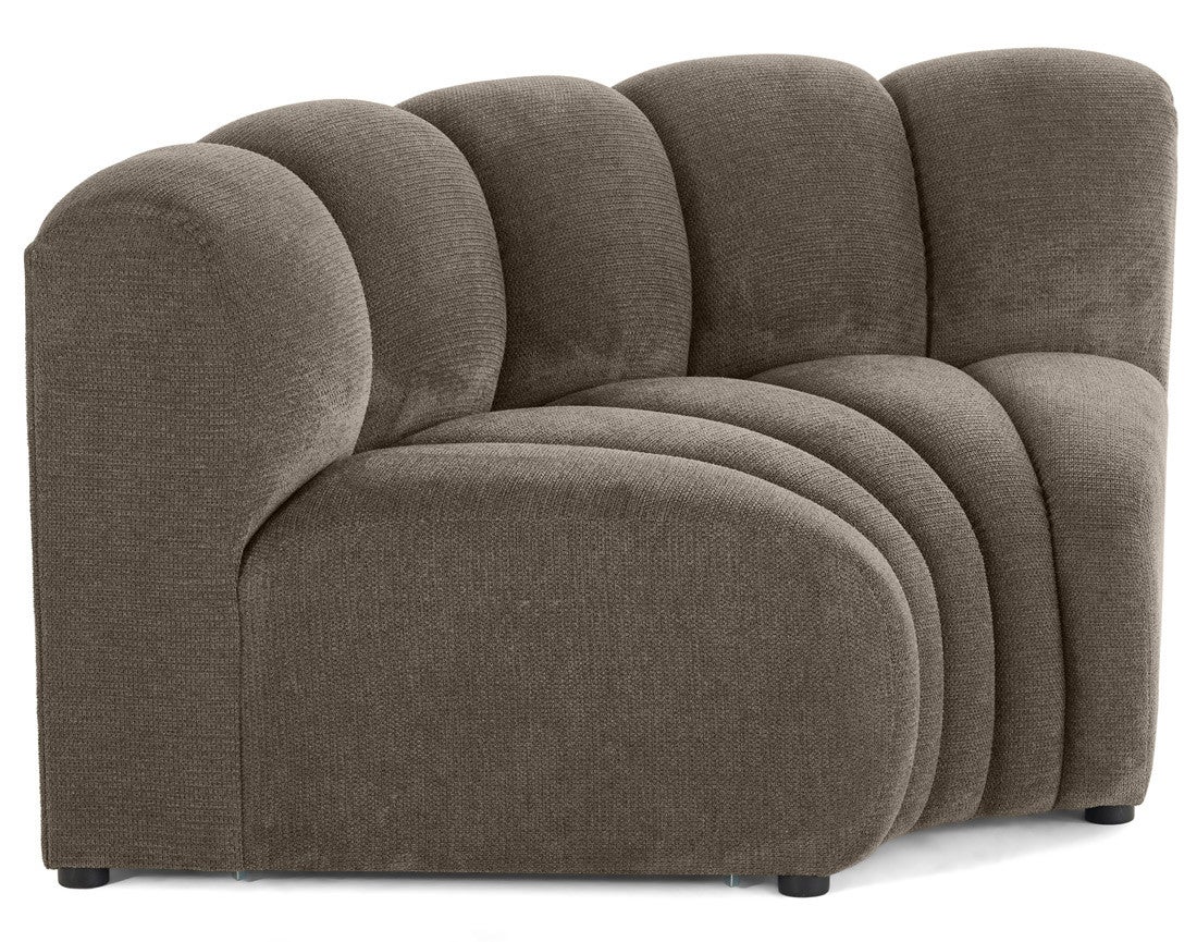 Canapé modulable 1 places angle réversible en tissu texturé taupe ...