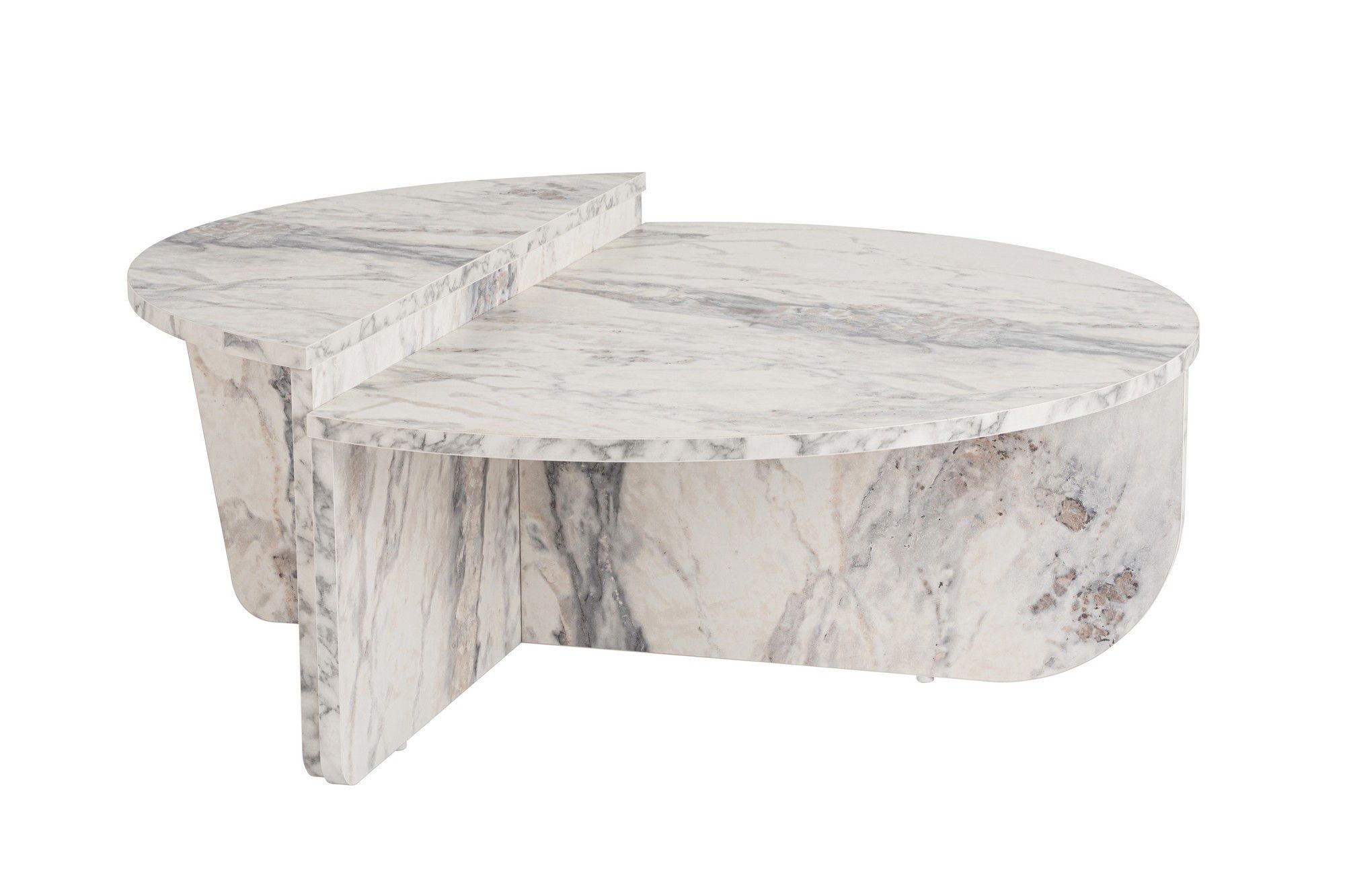 Table basse design Restine L90cm Effet marbre blanc | Leroy Merlin