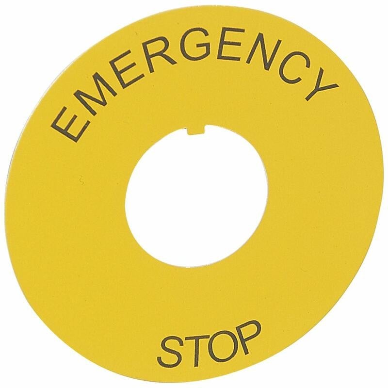 Etiquette pour arrêt d'urgence avec marquage emergency stop - jaune ...