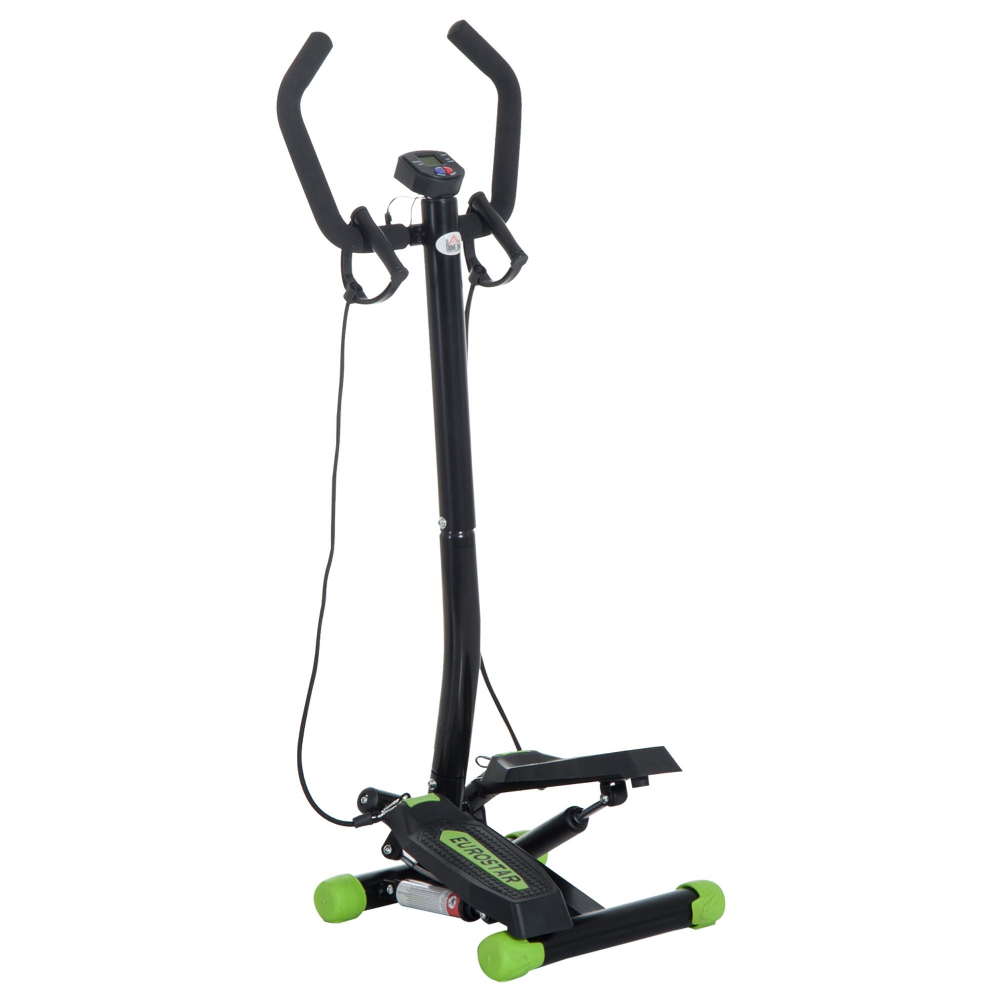 Machine de Step avec Guidon et Écran LCD 40x48x118cm Noir Vert - Cardio ...
