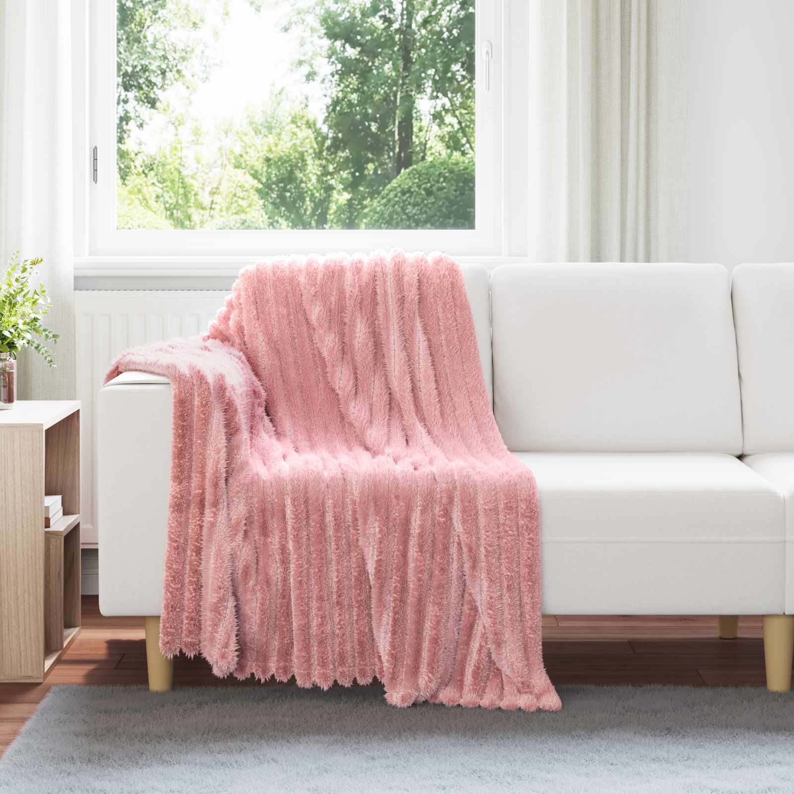 Couvertures à jeter 6 pcs Rose 150 x 130 cm Toison vidaXL | Leroy Merlin