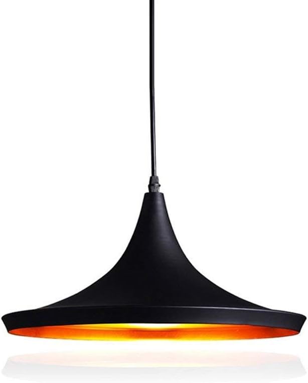 Vintage Lustre Suspension Industrielle forme Instrument de Musique E27 Noir Or | Leroy Merlin