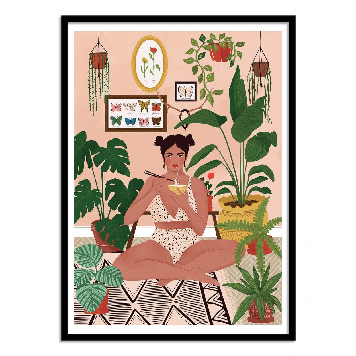 Affiche d’art et cadre noir 50 x 70 cm - Plant home Version 2 - Maja ...