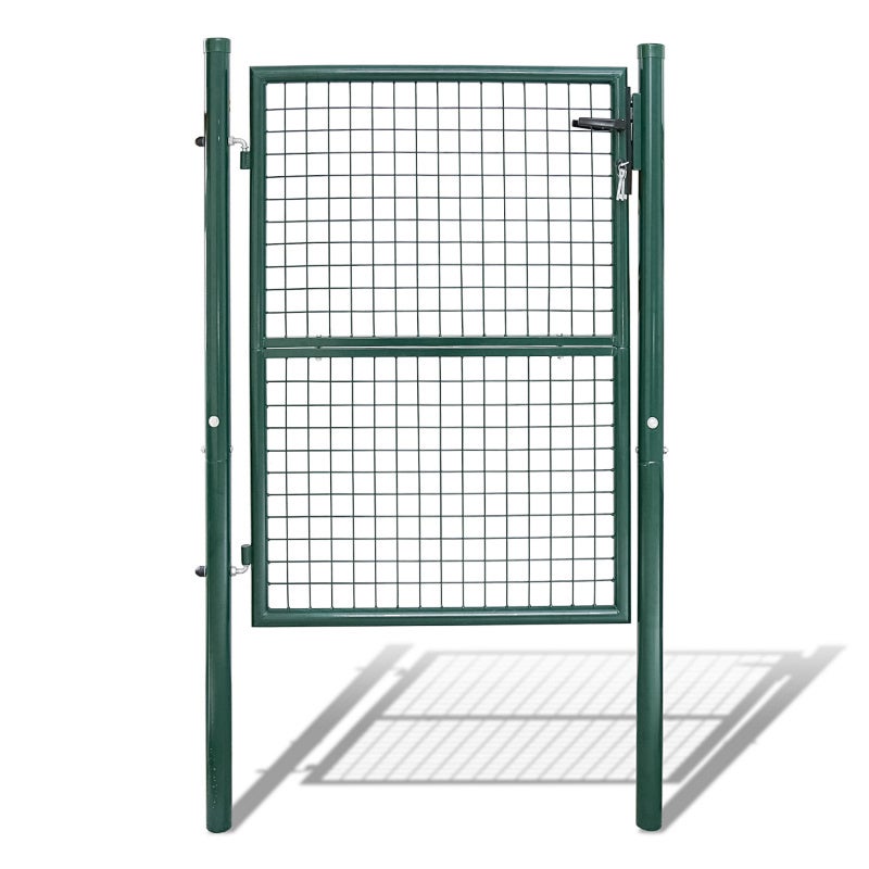 Portail de jardin 125*100CM Portail de clôture à porte simple Acier ...