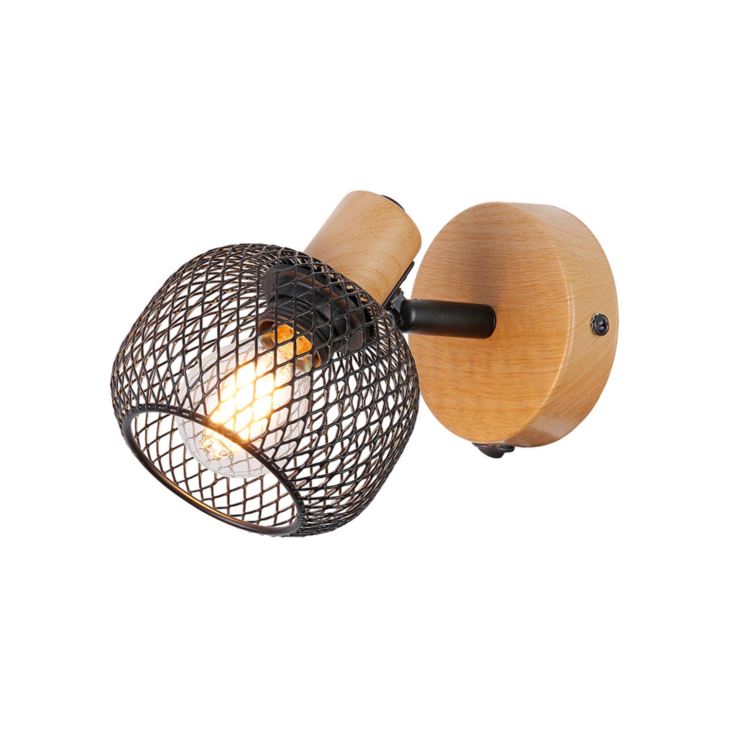 Lampe Spot E14 Métal Hêtre Style Industriel Style Industriel Métal ...