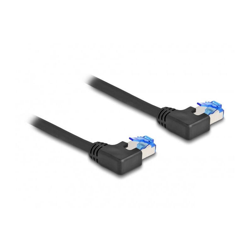 Delock 80211 c ble r seau rj45 cat.6a s/ftp coud gauche 2 m noir | Leroy Merlin