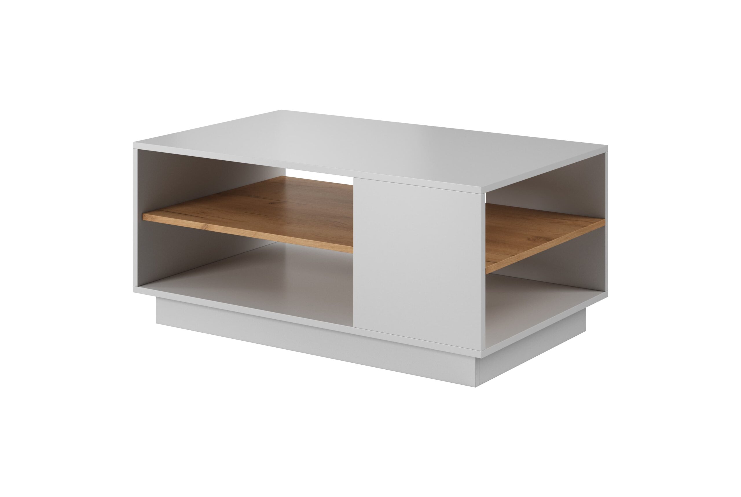 Table basse 100cm 2 étagères Blanc et Chêne - ALMOSA | Leroy Merlin