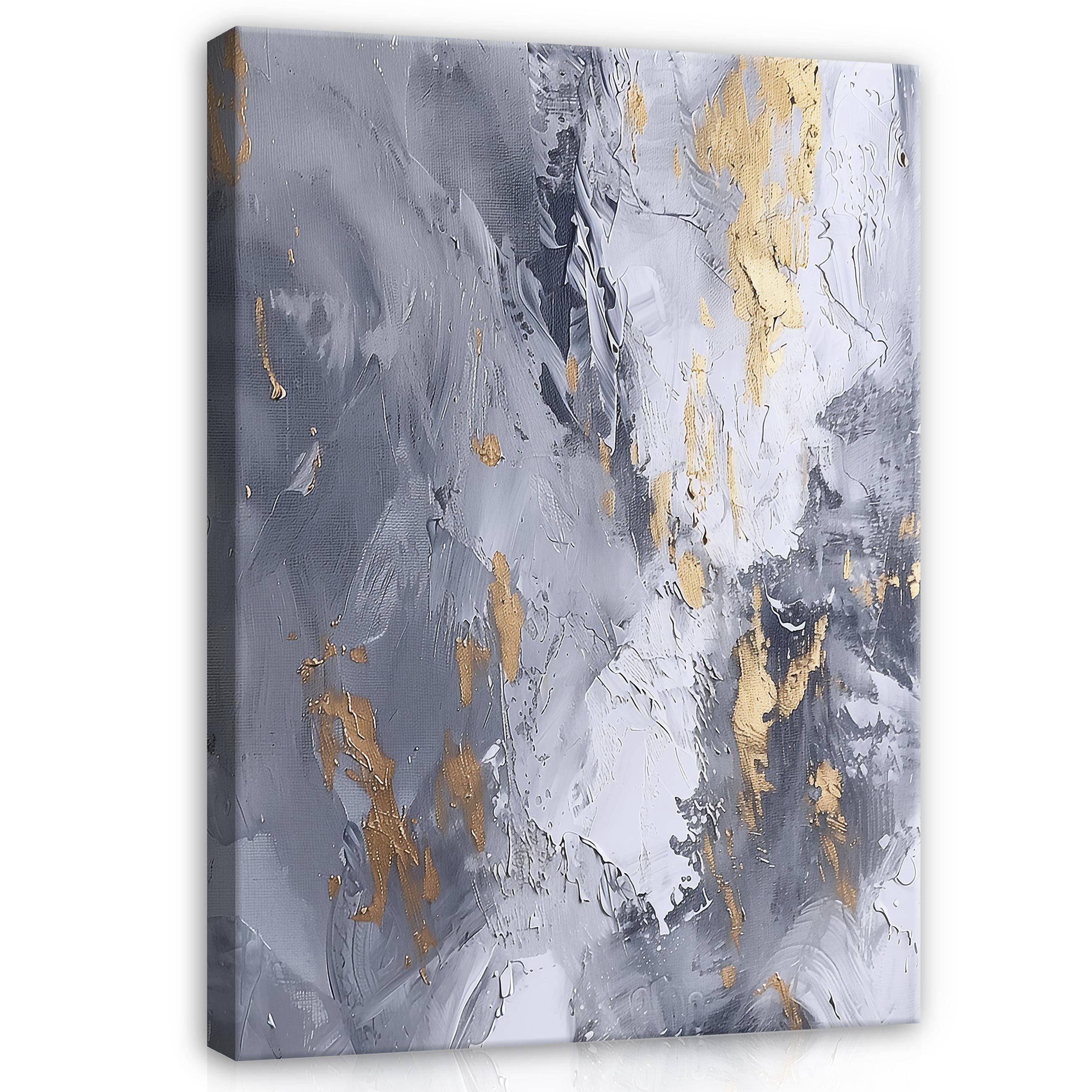 Impression sur Toile Marbre Glamour Or Art Moderne 75x100 cm XXL ...