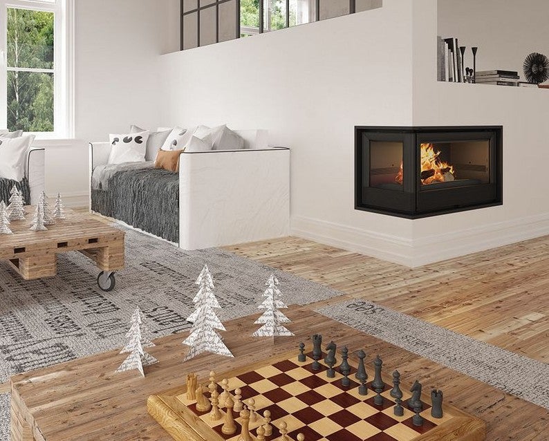 Insert cheminée à bois Holguin avec turbine 11,5 kW 2 vitres gauche + 2 ...