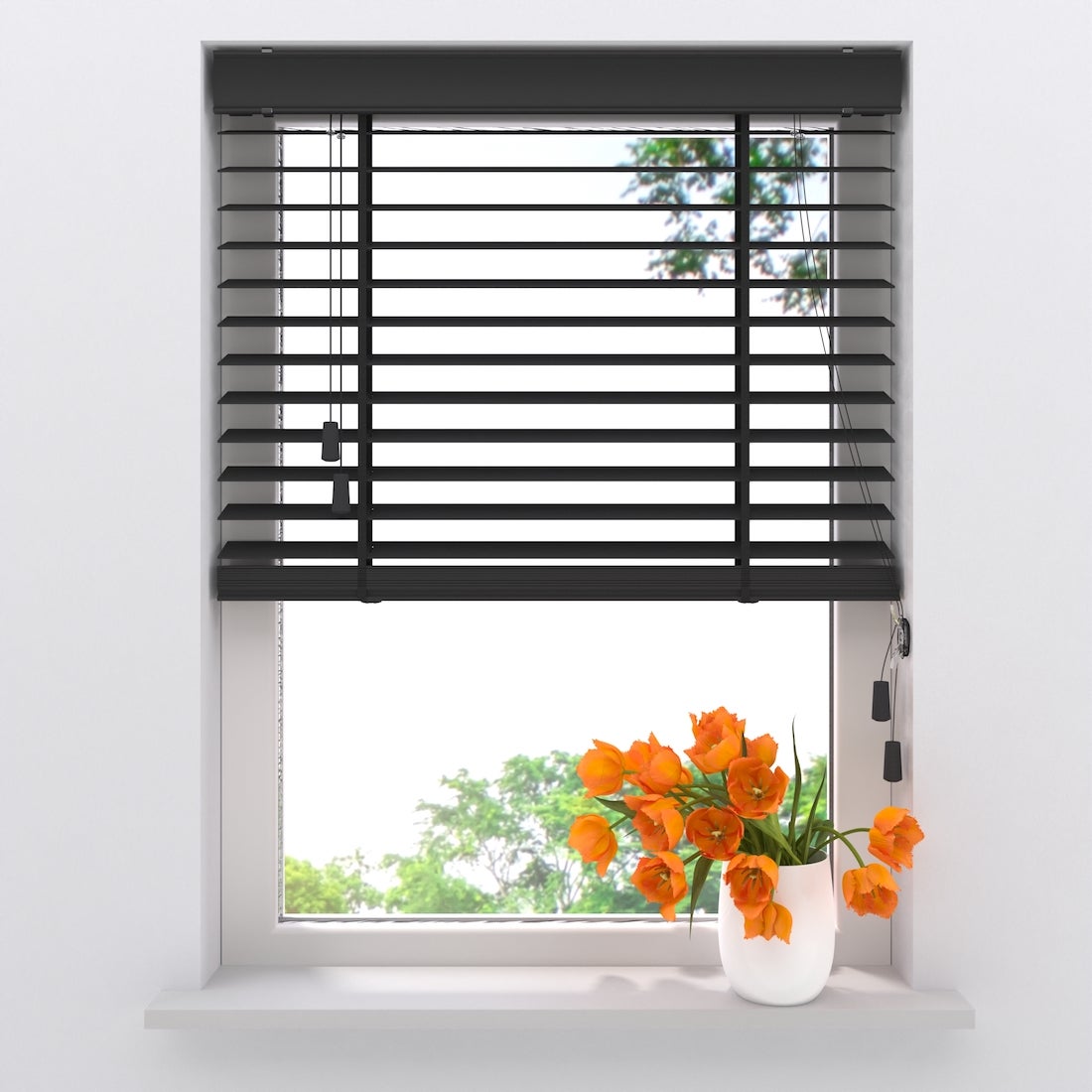 Radeco® Store vénitien en bois de bambou Easy - 50 mm - Noir - 60 x 240 ...