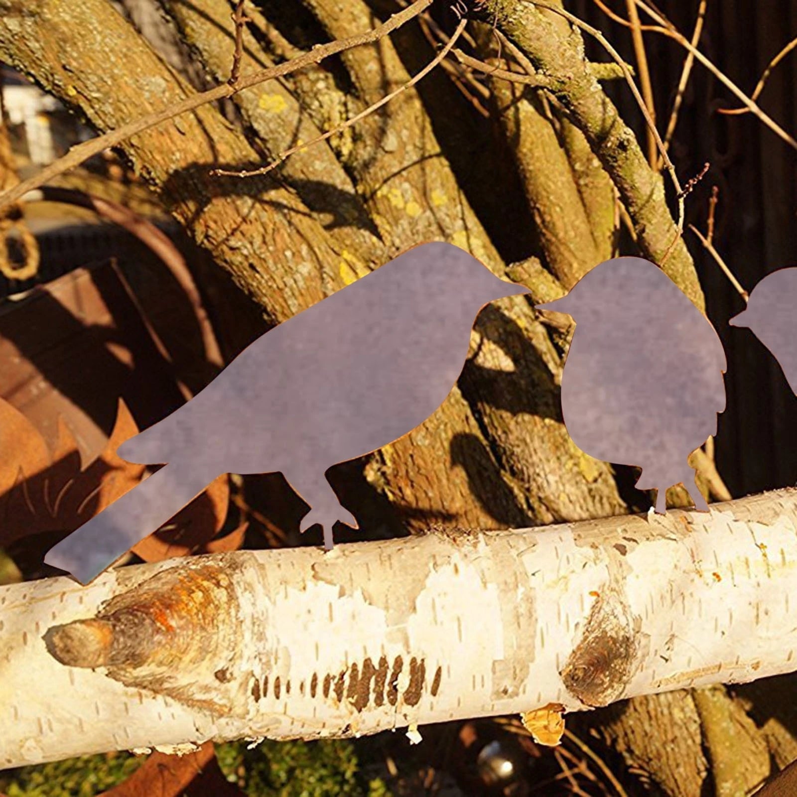 Pieux décoratifs de jardin, Figurines d'oiseaux en métal avec vis, 4 ...