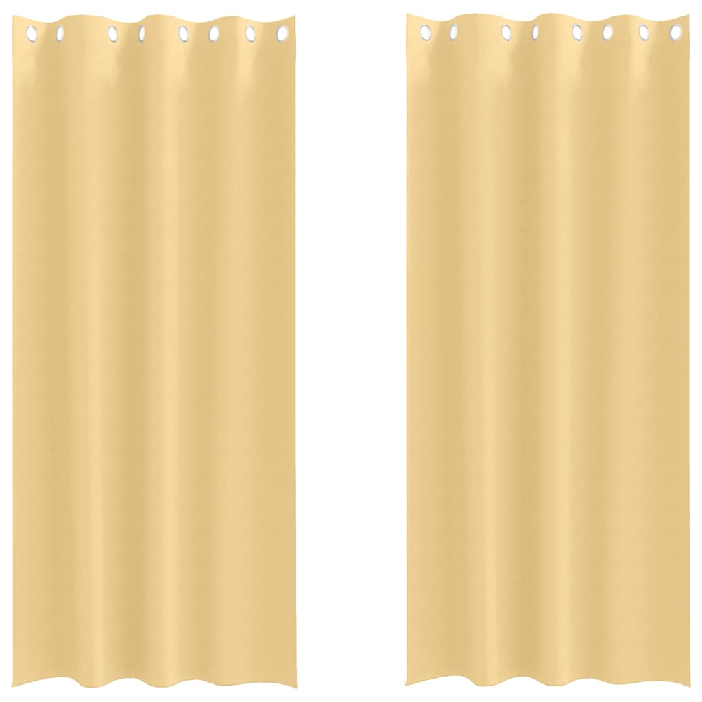 Rideaux avec des rideaux 2 pcs Beige 260 x 140 cm Polyester | Leroy Merlin
