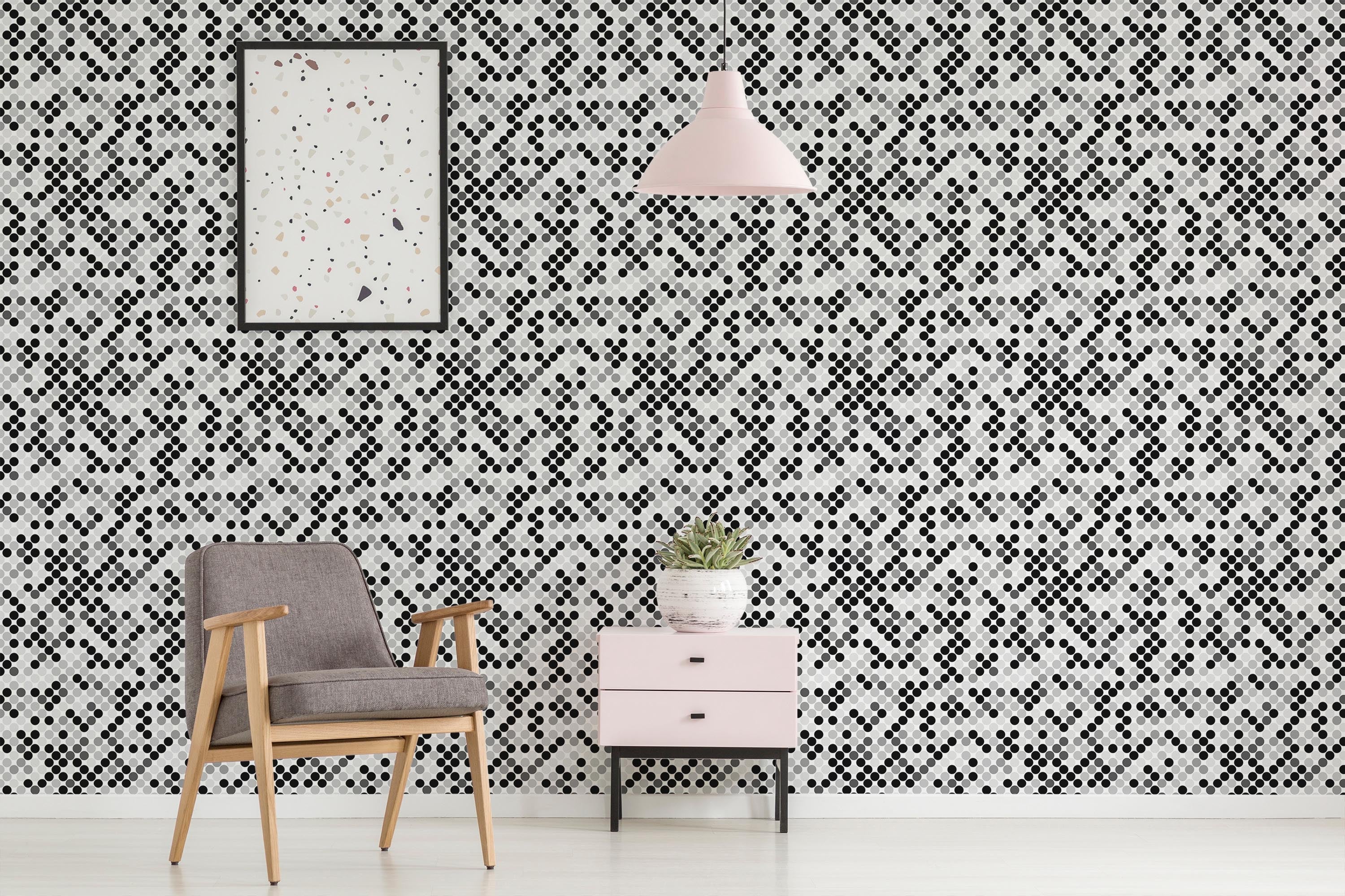 Shades Of Gray Spots Wallpaper | Leroy Merlin